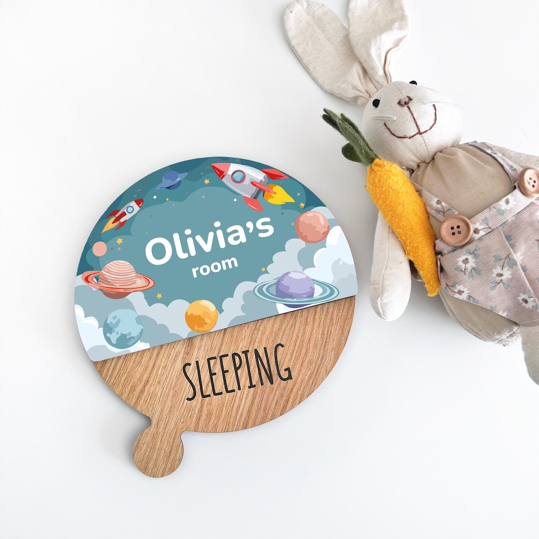 Personalized Outer Space Door Sign – Custom Name Plaque With Rotating ...