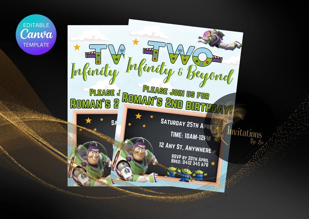 Two Infinity and Beyond Invitations, Birthday Invitation, 2nd Birthday ...