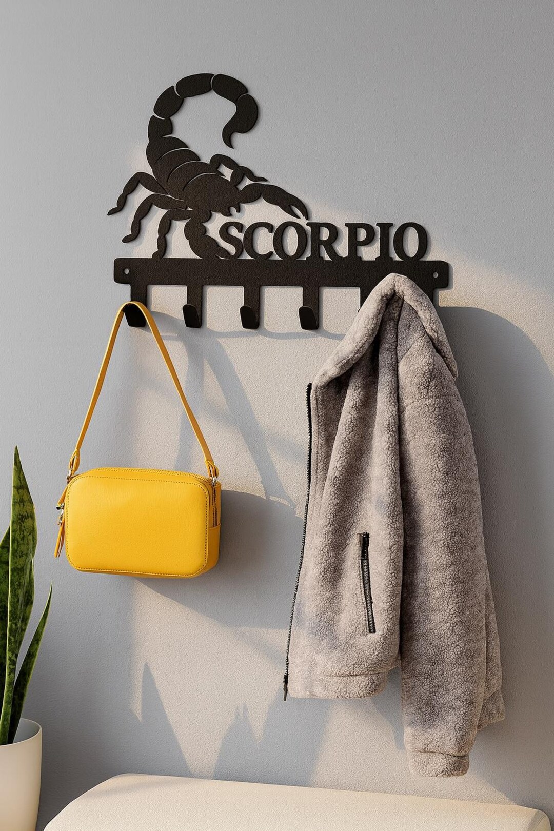 Scorpio Zodiac Metal Wall Hook Rack – Modern Horoscope Coat Hanger ...