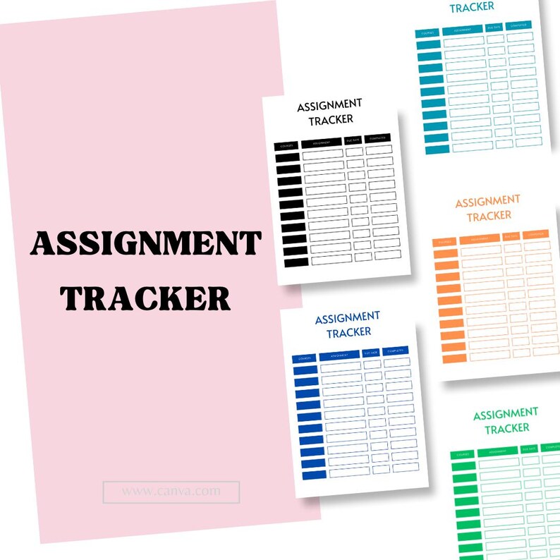 Editable Assignment Tracker Printable, Digital Student Planner ...