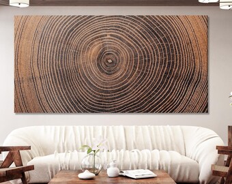 Tree Ring Framed Wall Art, Abstract Colorful Tree Ring Wall Decor ...