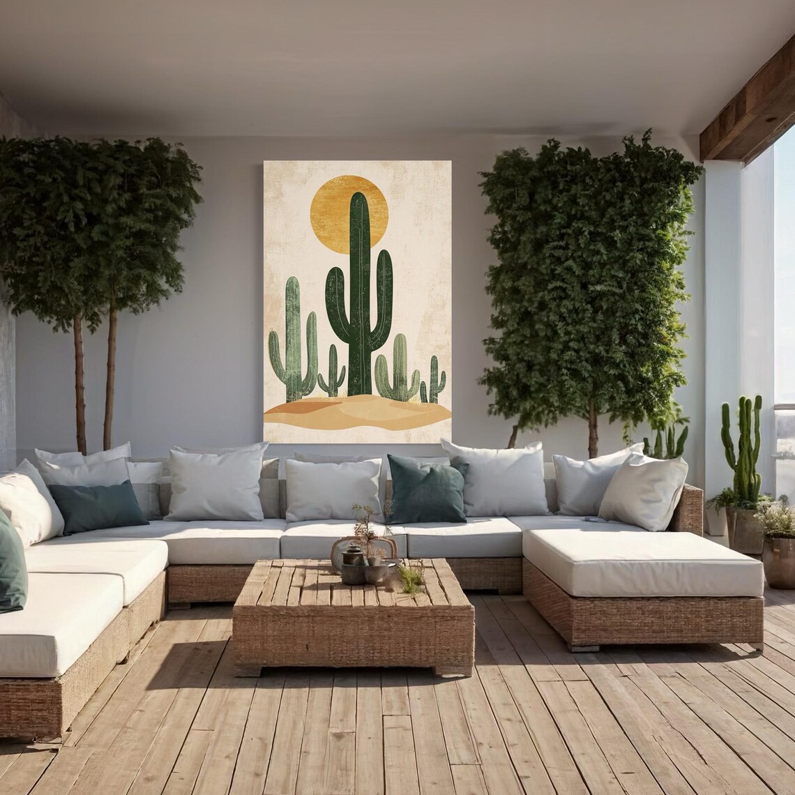 Saguaro Cactus Print - the Sonoran Desert Wall Art, Retro Cacti Poster ...