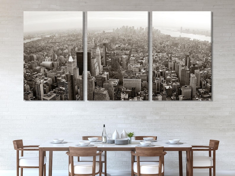 New York Cityscape Wall Art - Manhattan Skyline Canvas Print, Oversized ...