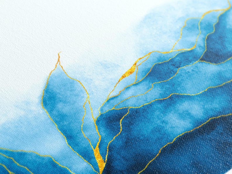 Blue Abstract Art - Large Wall Art Blue Abstract Canvas Art Watercolor ...