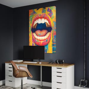 Abstract Teeth Wall Art Dentist Canvas Print Colorful Dental Decor Open ...