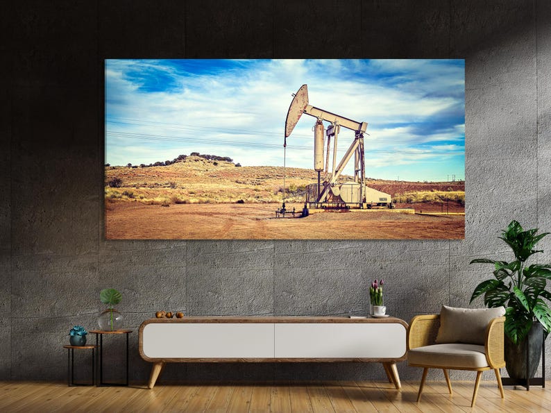 Oil Rig Wall Art Industrial Canvas Print Oil Pump Jack Artwork ...