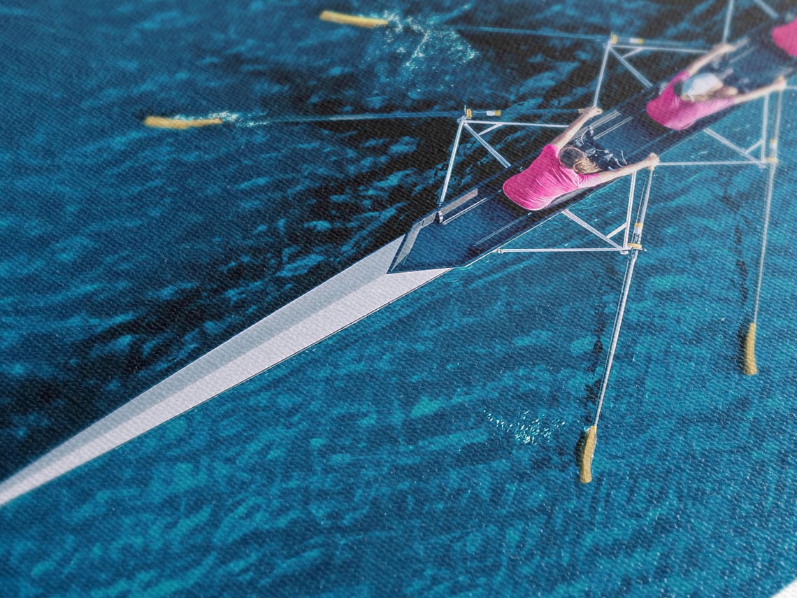Rowing Team Aerial Canvas Wall Art Set of 5, Blue Water Sports ...