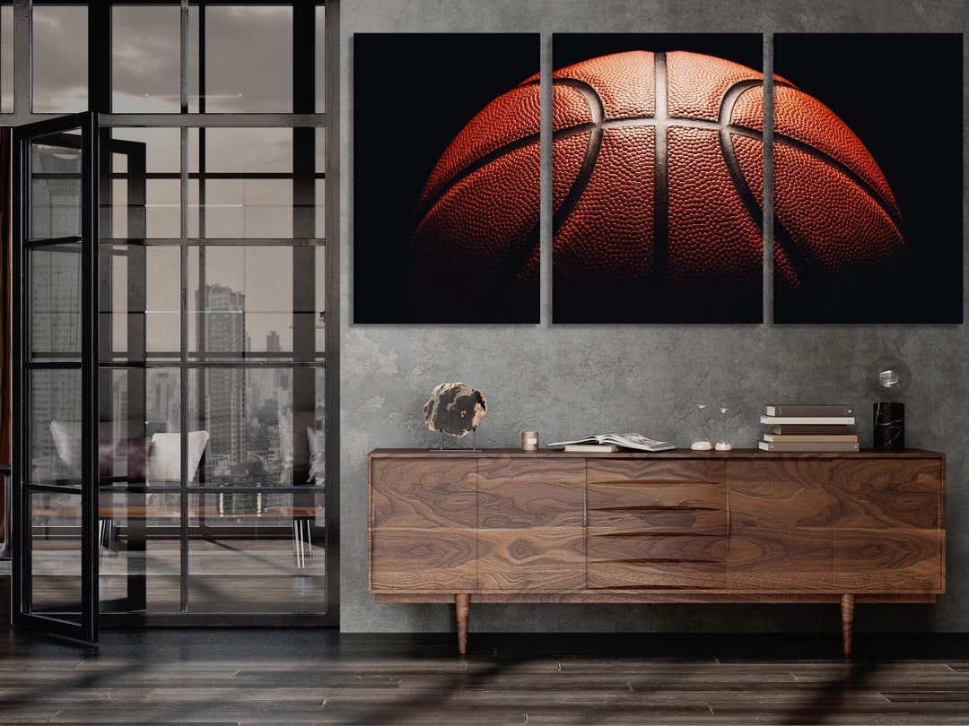 Basketball Wall Art Print - Sports Room Decor, Large Basketball Artwork ...