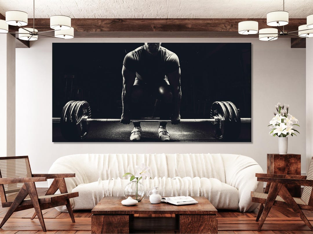 Weightlifting Canvas Print, Large Gym Wall Art, Motivational Fitness ...
