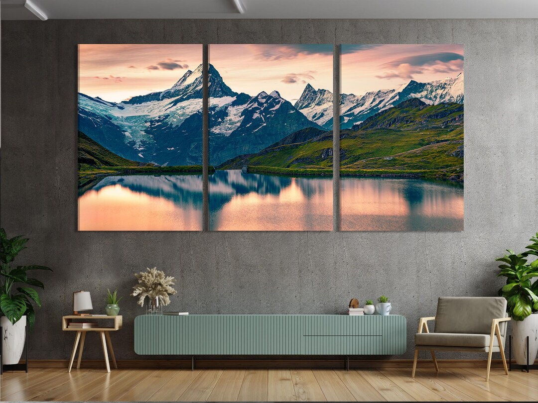 Mountain Landscape Wall Art - Large Alpine Mountain Canvas Print ...