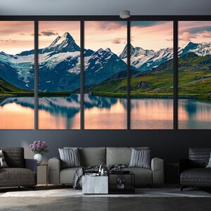 Mountain Landscape Wall Art - Large Alpine Mountain Canvas Print ...