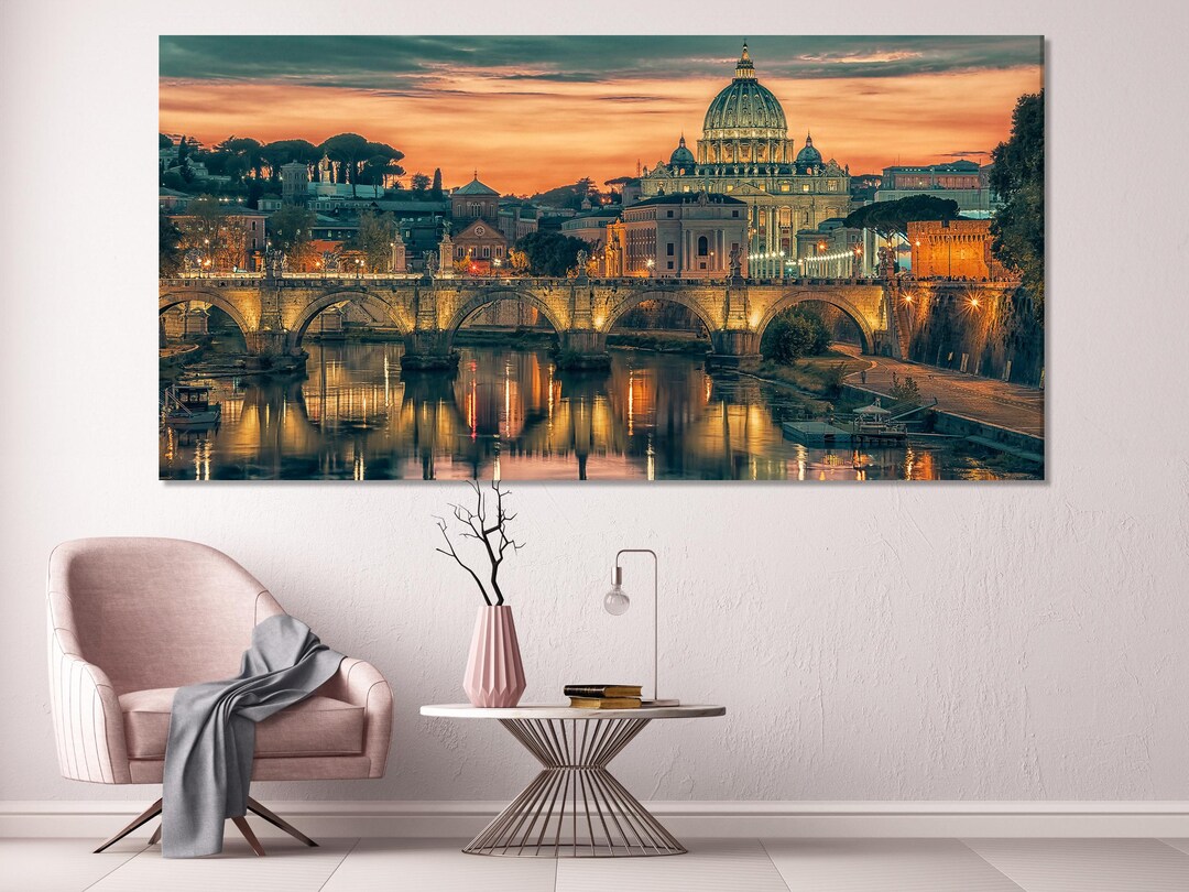 St. Peter's Basilica Wall Art - Modern Rome Cityscape Canvas Print ...