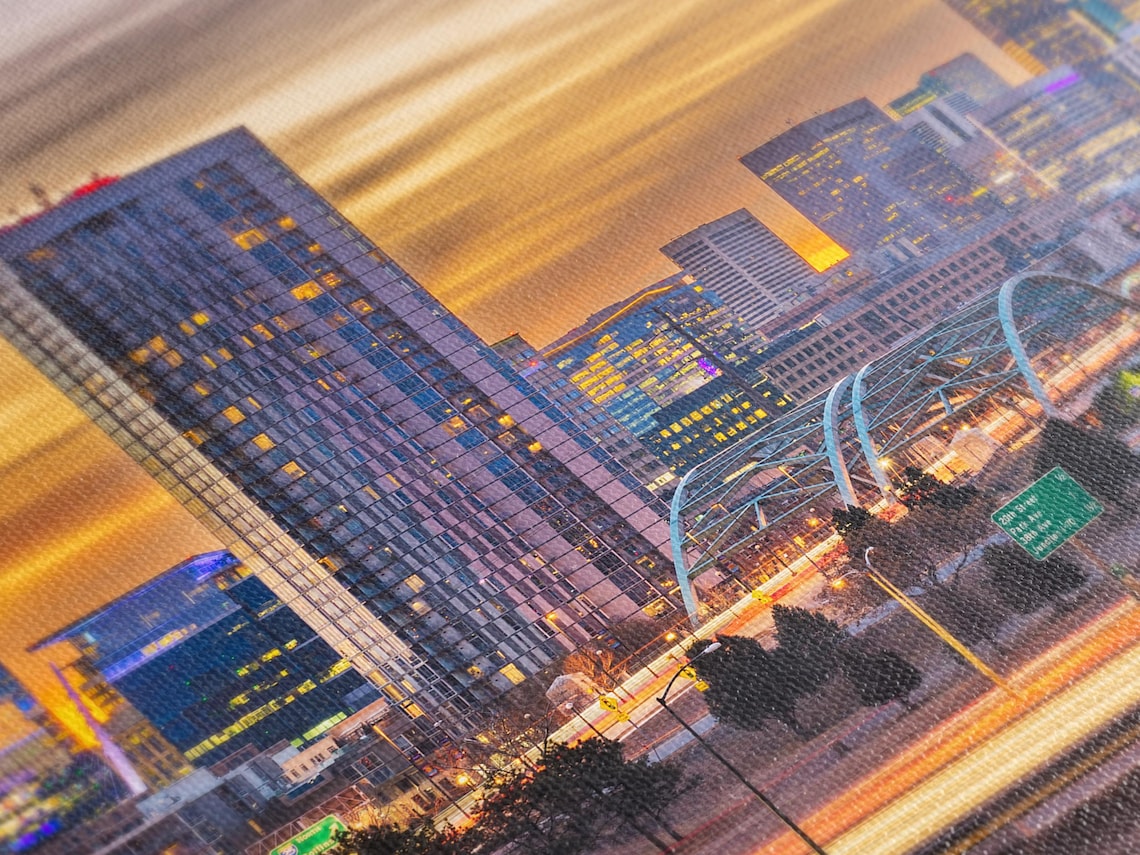 Denver Cityscape Print - Denver Canvas Art, 5-panel Denver Wall Decor ...