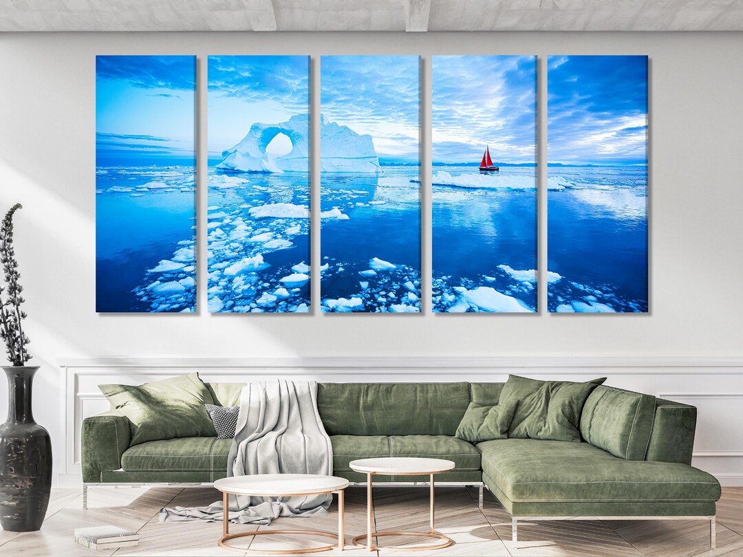 Greenland Wall Art - Iceberg Canvas Print, Arctic Ocean Wall Art, Large ...