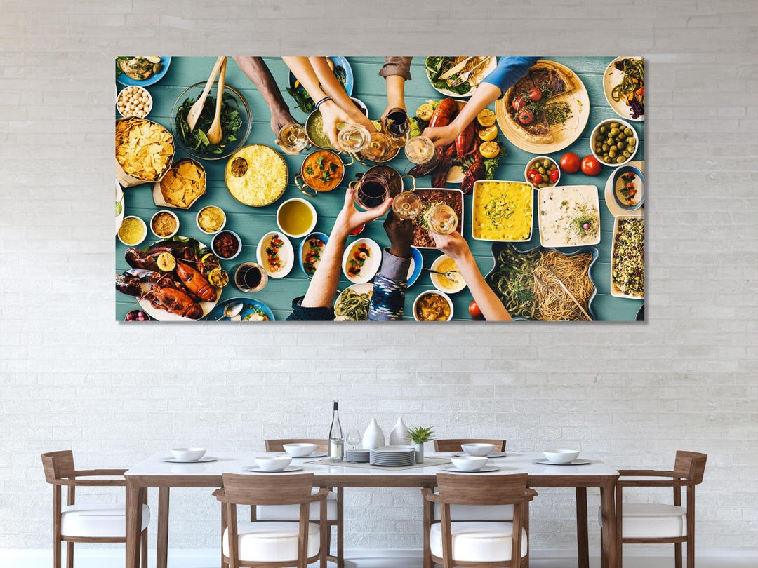 Vibrant Feast Canvas Print, Large Dining Room Wall Art, Food ...
