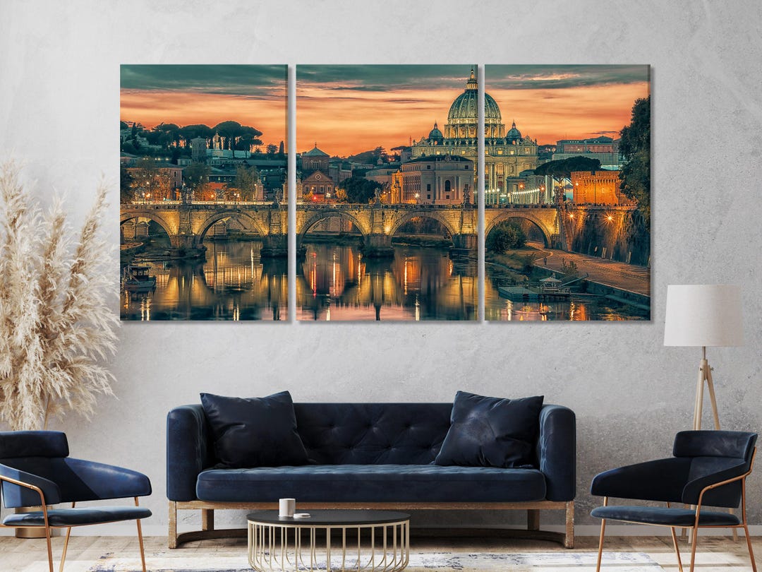 St. Peter's Basilica Wall Art - Modern Rome Cityscape Canvas Print ...