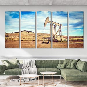 Oil Rig Wall Art Industrial Canvas Print Oil Pump Jack Artwork ...