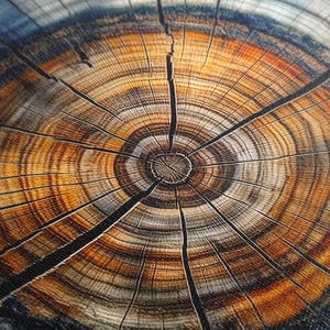 Extra Large Office Decor -abstract Tree Ring Canvas Art, Rustic Wall ...