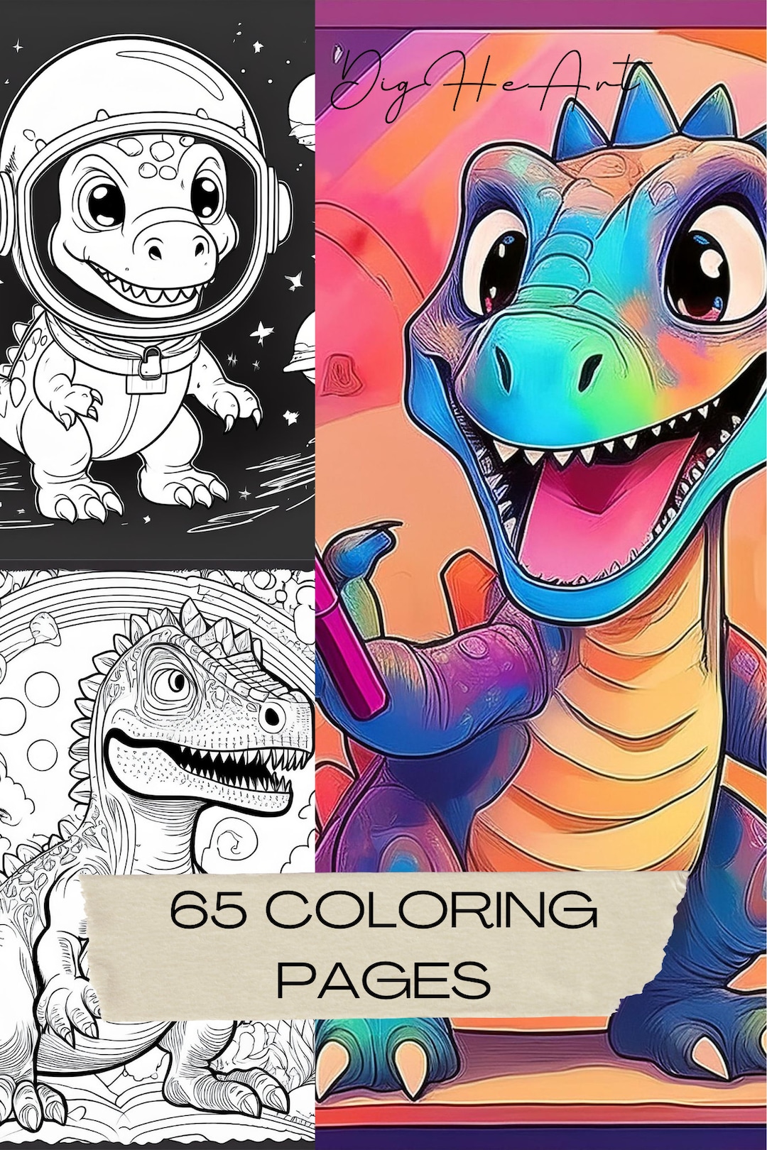 T-rex Coloring Pages for Kids and Adults, Jurassic Tyrannosaurus Rex ...