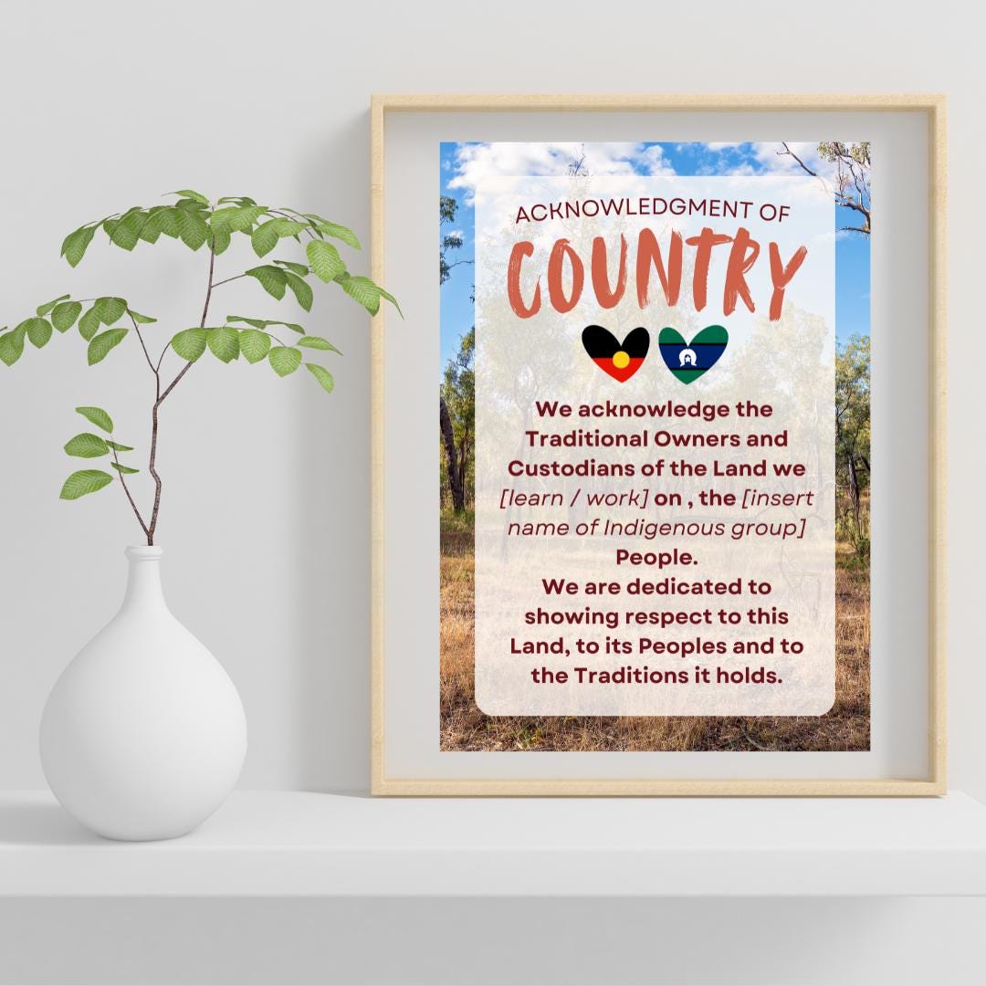 Acknowledgement Poster - Acknowledgement of Country Editable Canva ...