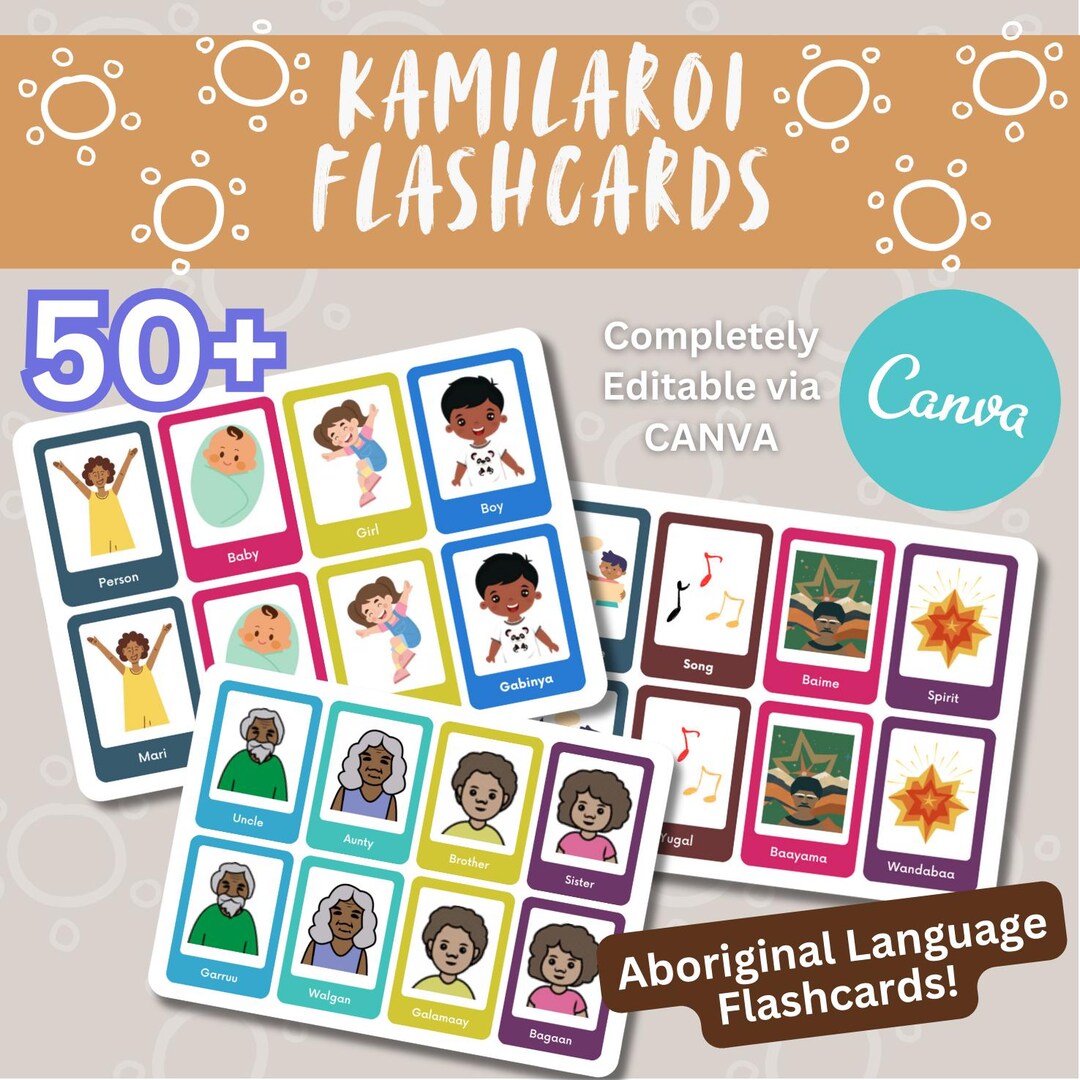 Aboriginal Language Flash Cards NAIDOC Resource - Kamilaroi Gamilaraay ...
