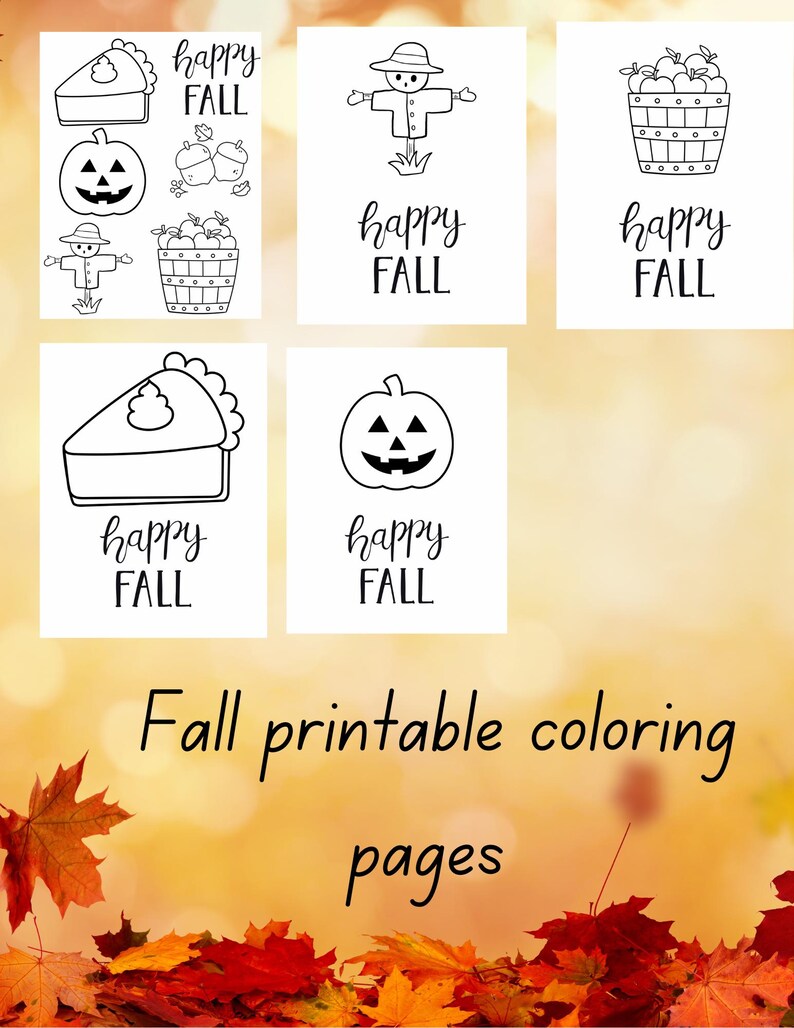 Fall Coloring Sheets - Etsy