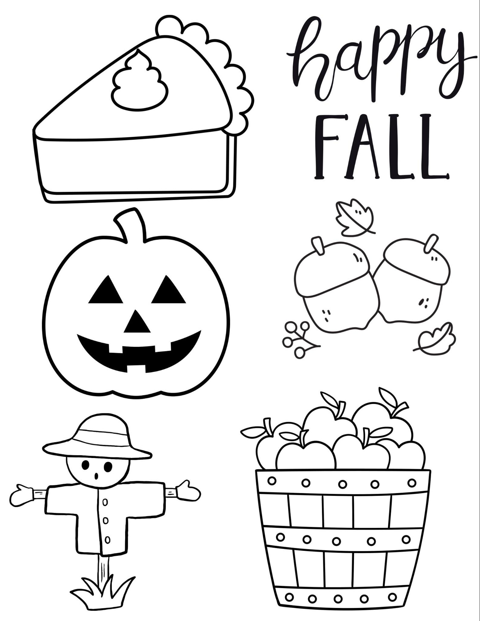 Fall Coloring Sheets - Etsy