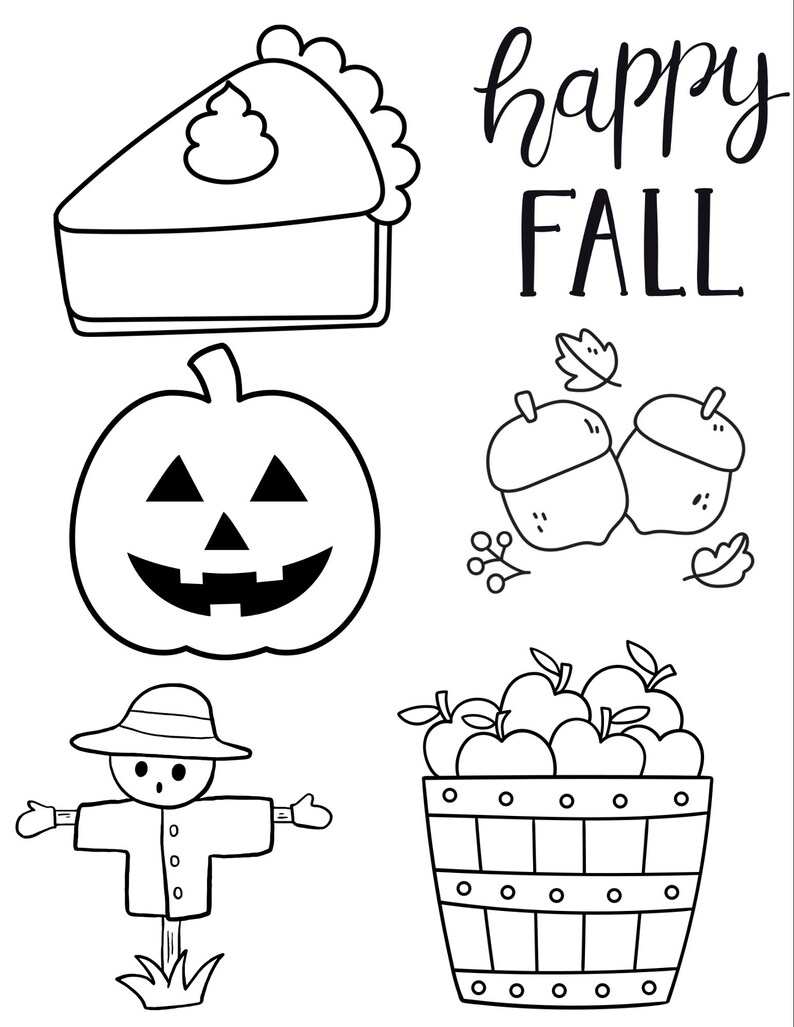 Fall Coloring Sheets - Etsy