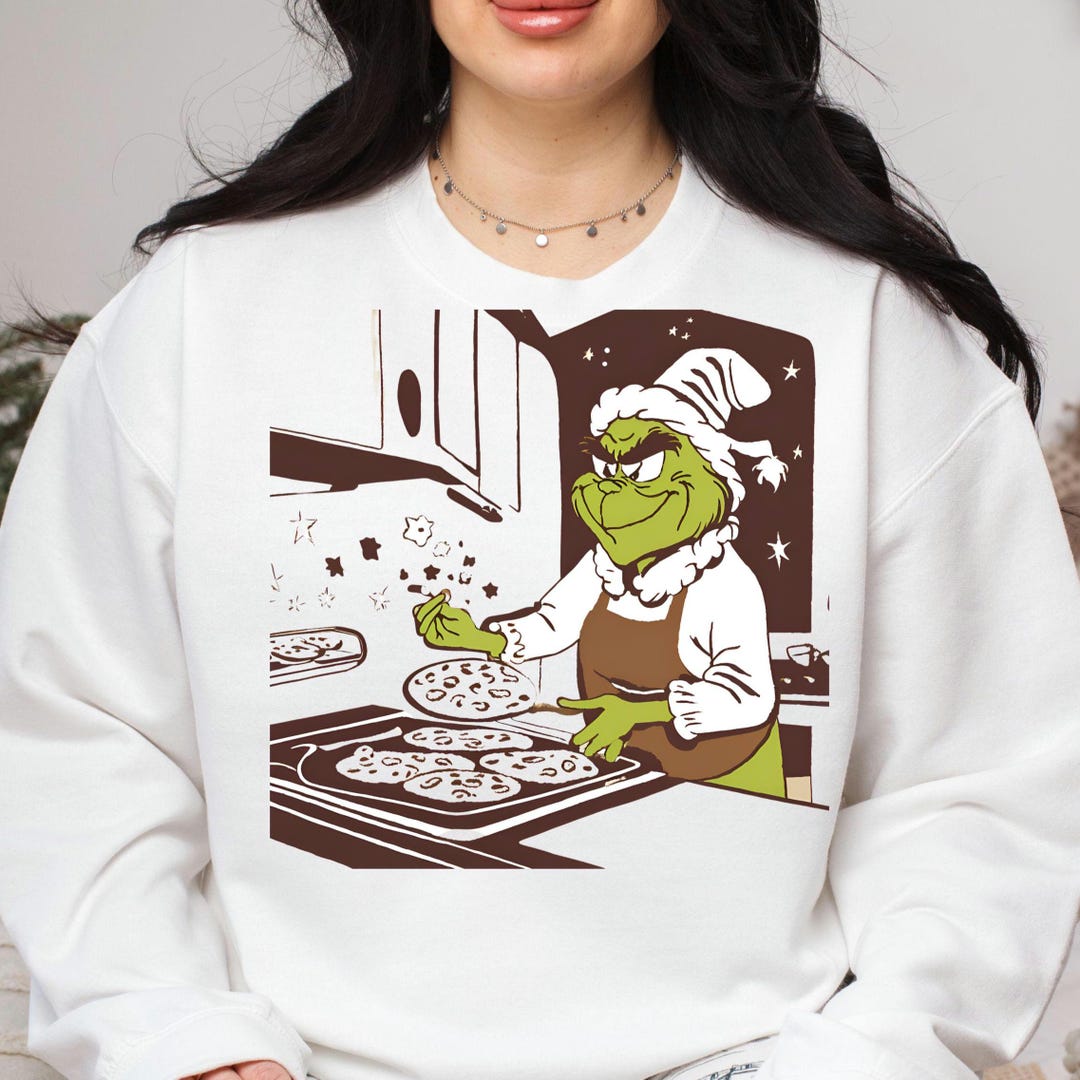 Retro Grinch Cook inspired Christmas PNG Perfect for Light Surfaces ...
