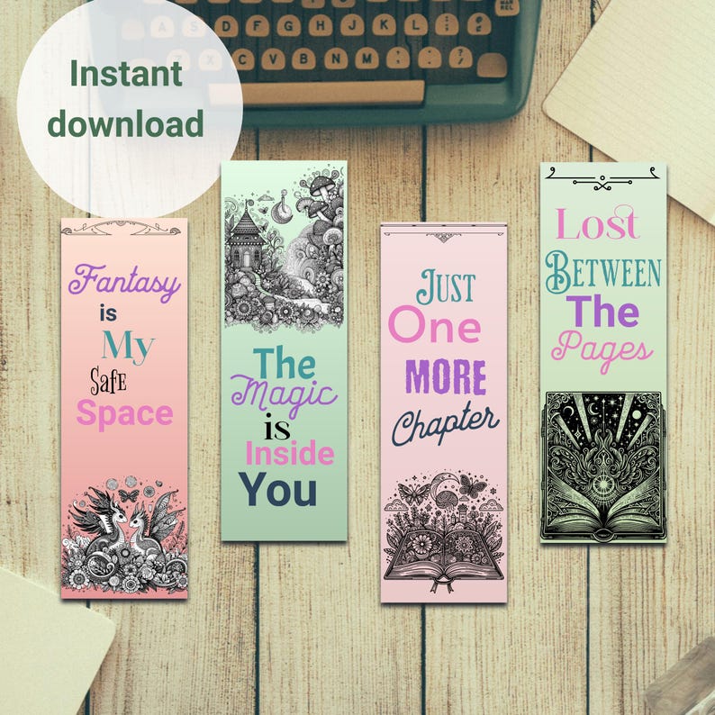 Digital Bookmark | Printable Bookmarks | Instant Download | PDF ...