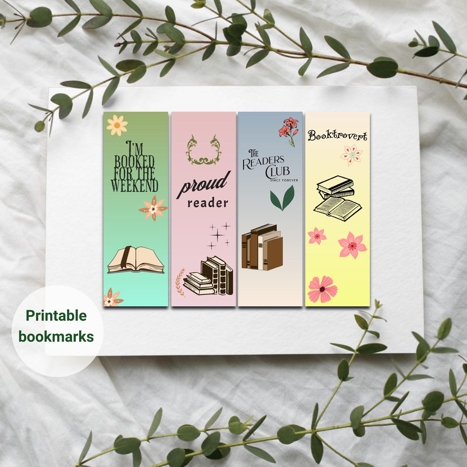 Digital Bookmark | Printable Bookmarks | Instant Download | PDF ...