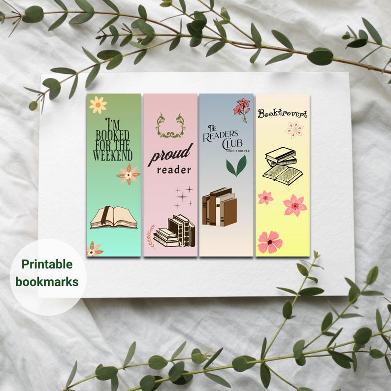 Digital Bookmark | Printable Bookmarks | Instant Download | PDF ...