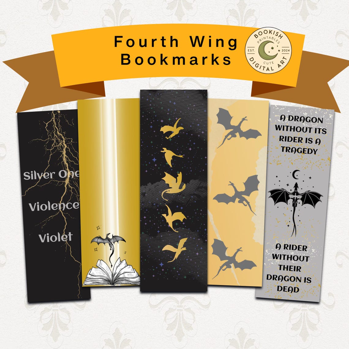 Printable Bookmarks Fourth Wing | Iron Flame | Digital Download ...