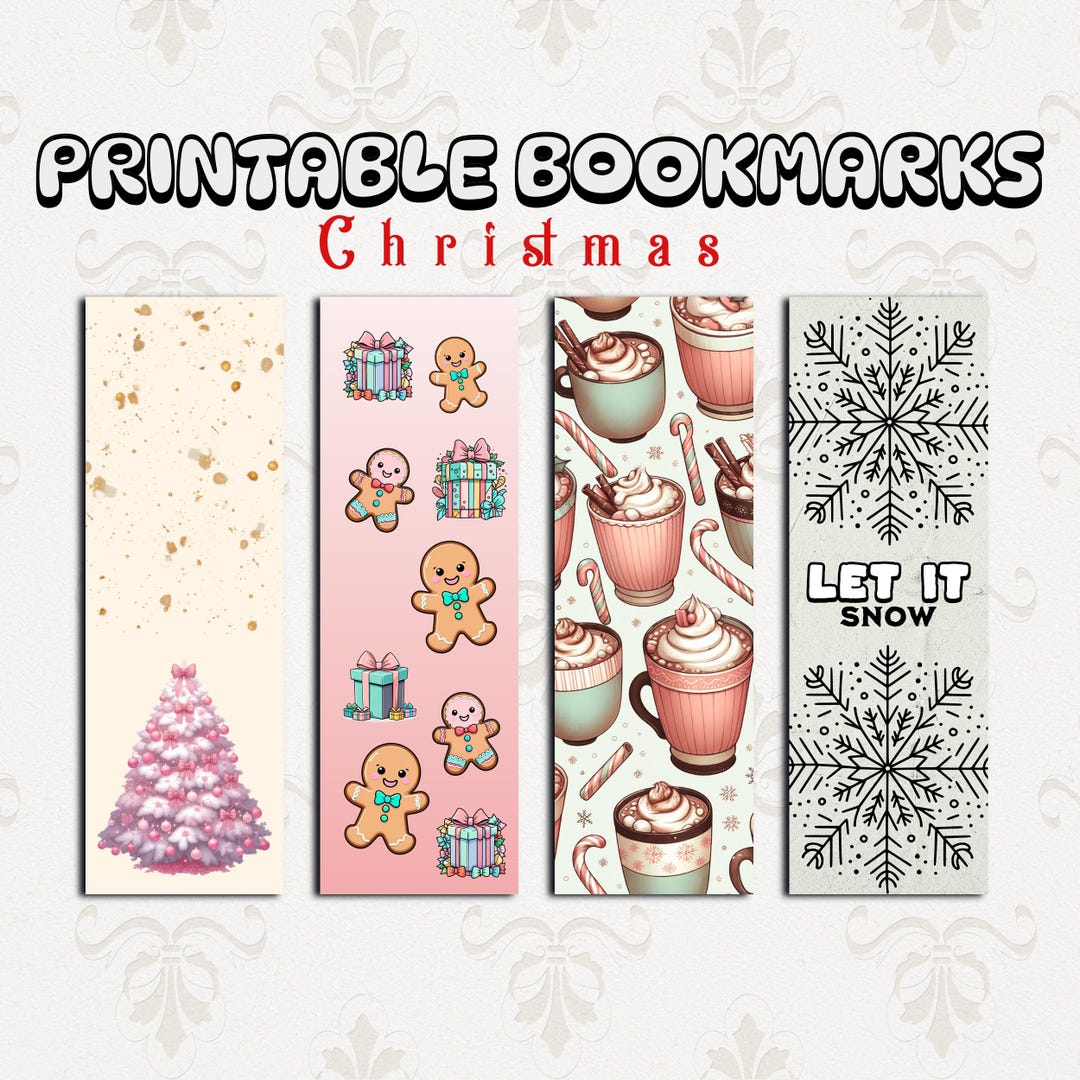 Printable Christmas Festive Bookmarks | Christmas Gift | Digital ...