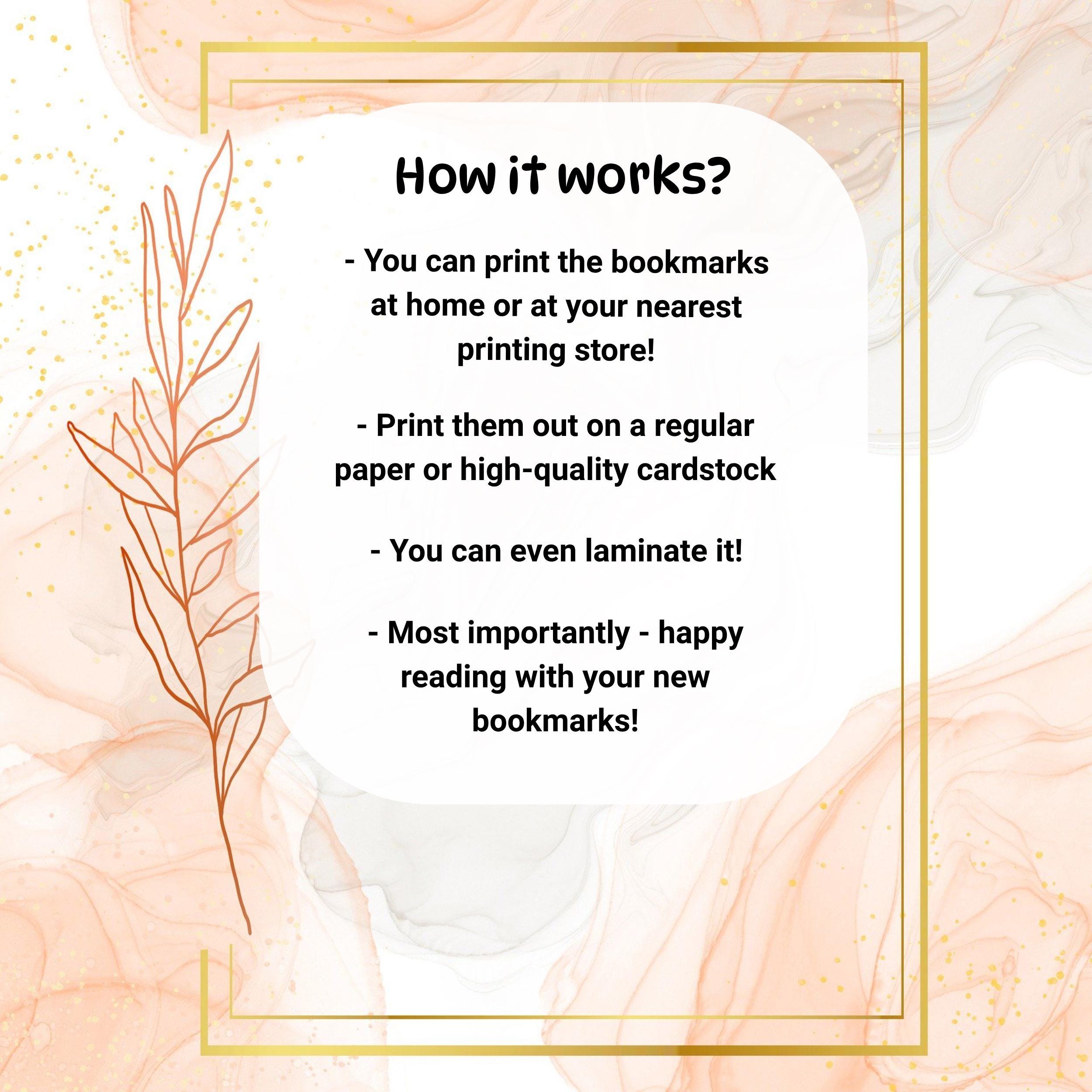 Digital Bookmark | Printable Bookmarks | Instant Download | PDF ...