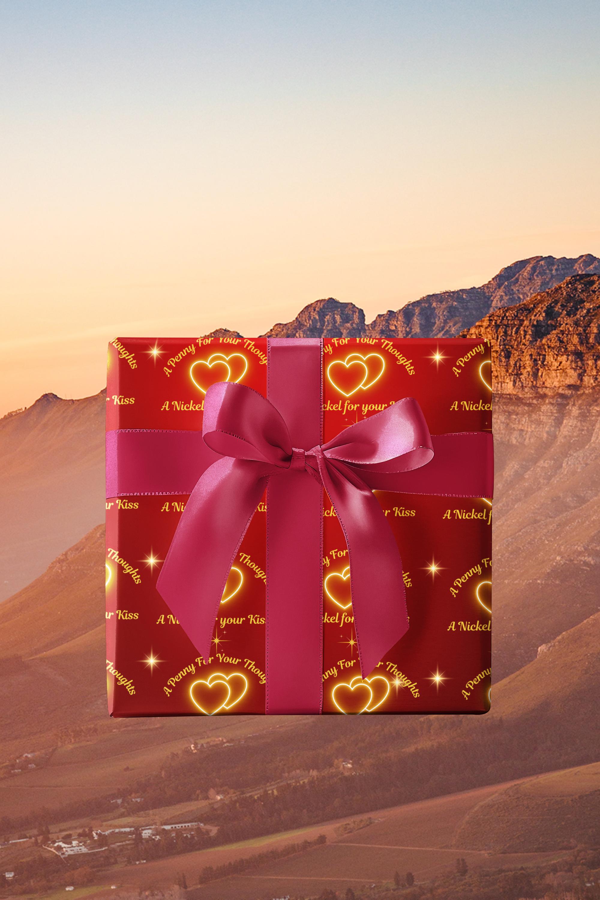 Red and Gold Wrapping Paper, Valentines Gift Wrap, Birthday Gift Wrap ...