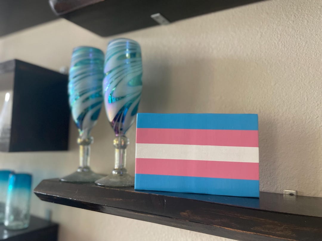 Trans / Transgender Pride Flag | Handcrafted 3D Wooden Mini Wall Art ...