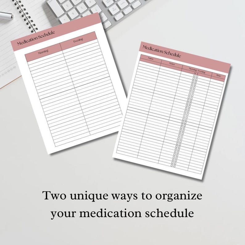 Heart Health Blood Pressure Health Template Medication Schedule ...