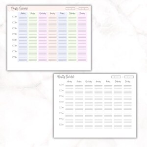 Weekly Planner Template Color Coded Calligraphy Schedule for Office ...