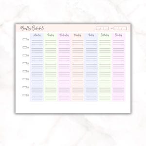 Weekly Planner Template Color Coded Calligraphy Schedule for Office ...