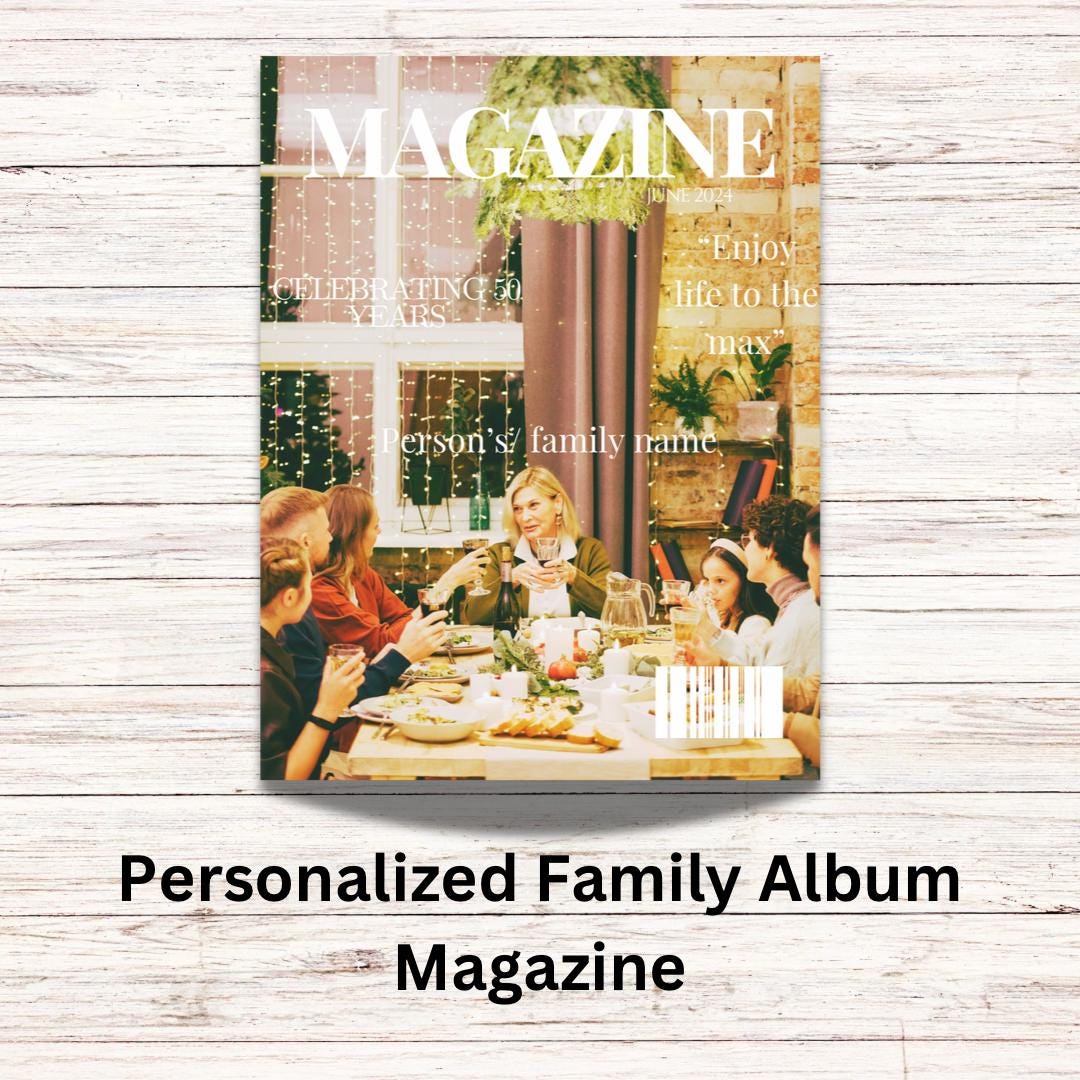 Personalized Family Photo Album: Magazine Style Keepsake Album Portrait ...