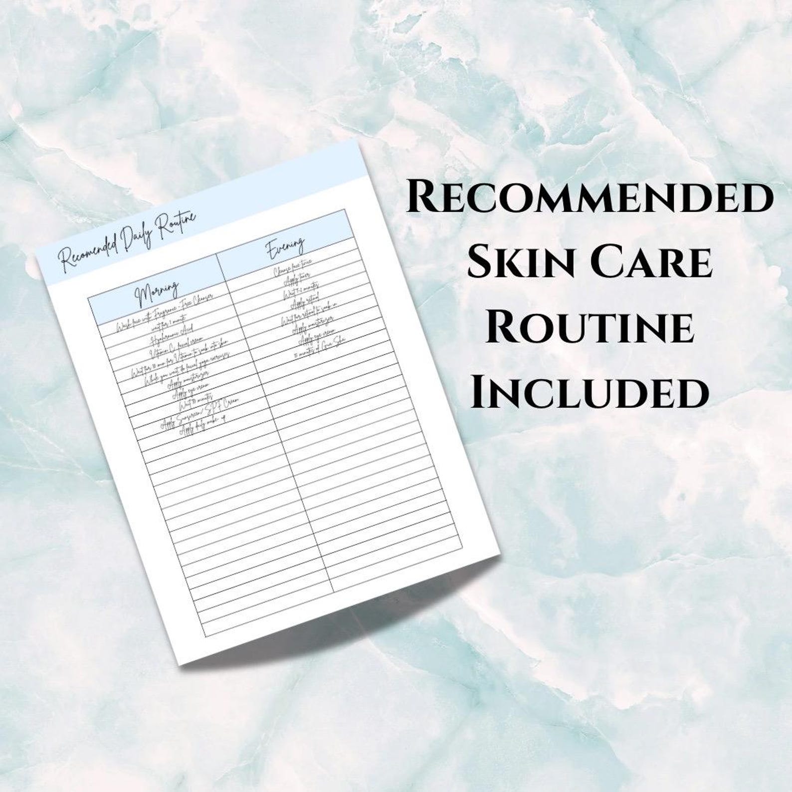 Skincare Routine Template Simple Chart With Recomended Skincare Routine ...