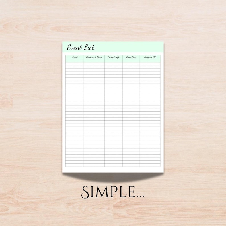 Simple Event Planning Template for Event Organization Template for ...