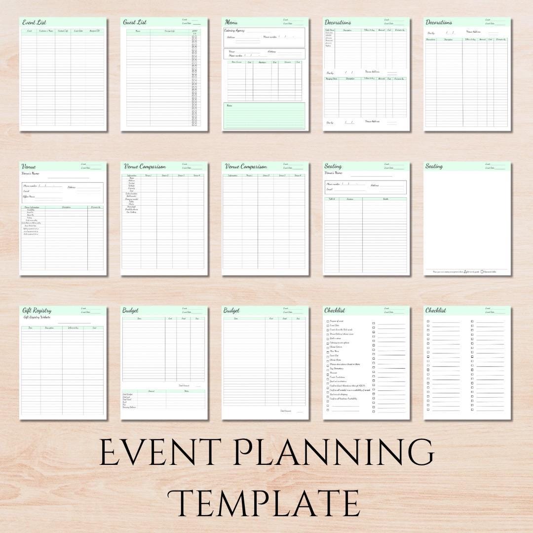 Simple Event Planning Template for Event Organization Template for Large/ Small Events Planning ...