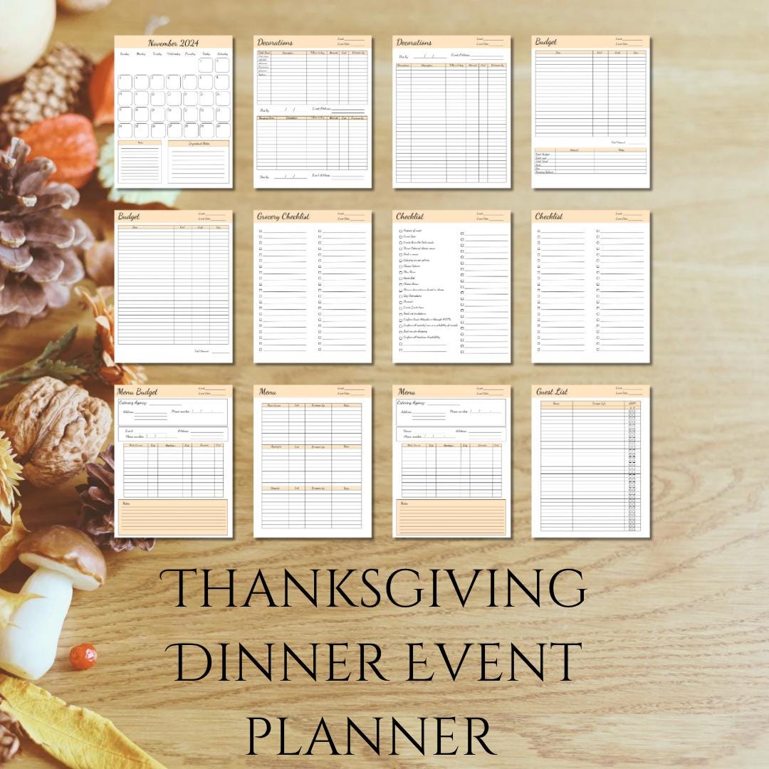 Simple Event Planning Template for Thanksgiving Event Template for ...