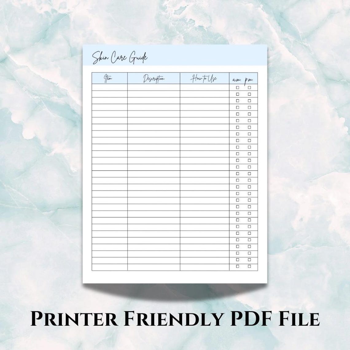 Skincare Routine Template Simple Chart With Recomended Skincare Routine ...