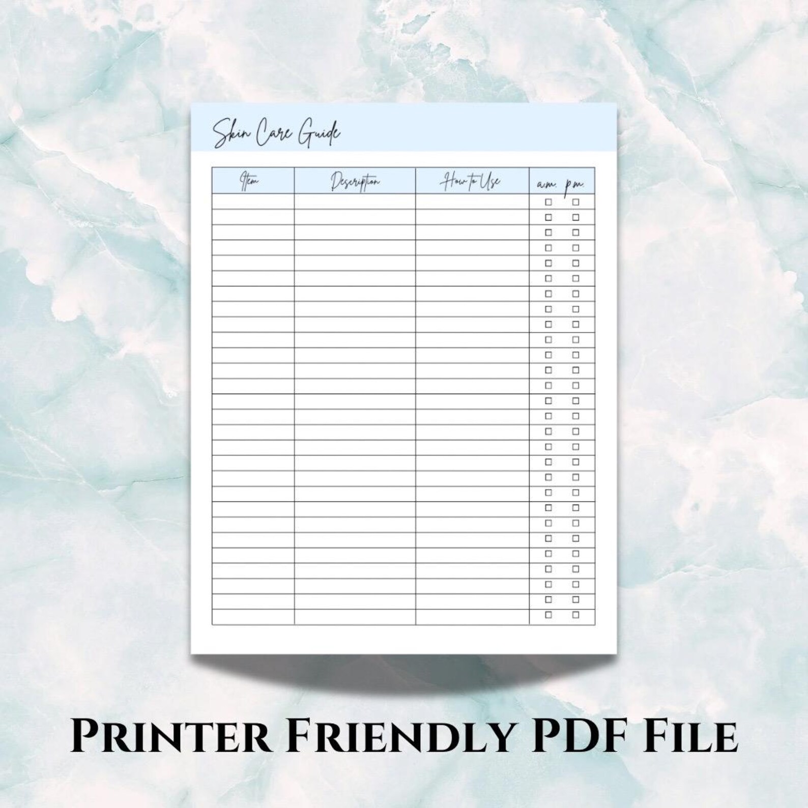 Skincare Routine Template Simple Chart With Recomended Skincare Routine ...