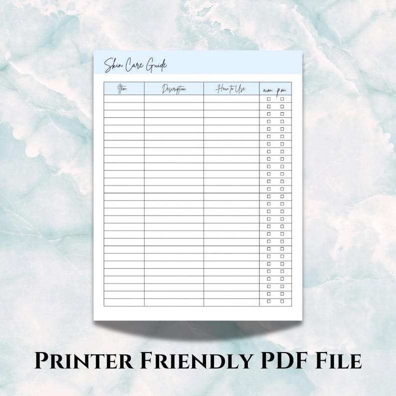 Skincare Routine Template Simple Chart With Recomended Skincare Routine ...