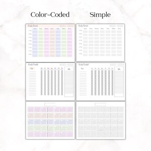 Weekly Planner Template Color Coded Calligraphy Schedule for Office ...
