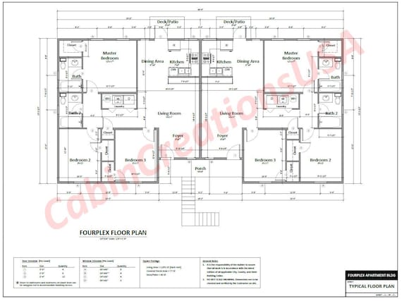 Fourplex Apartment Floor Plan Fourplex Apartment Building W/ Detached